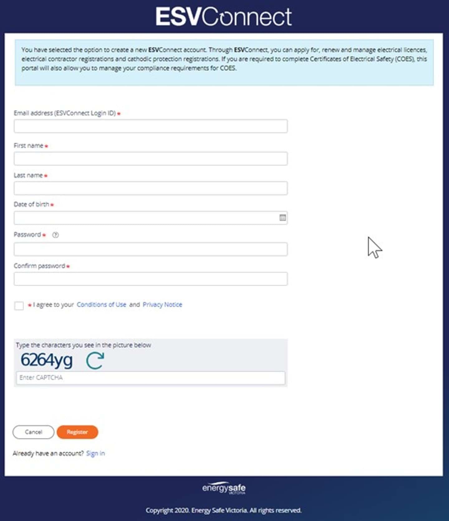 ESVConnect Certificates of Electrical Safety | Energy Safe Victoria